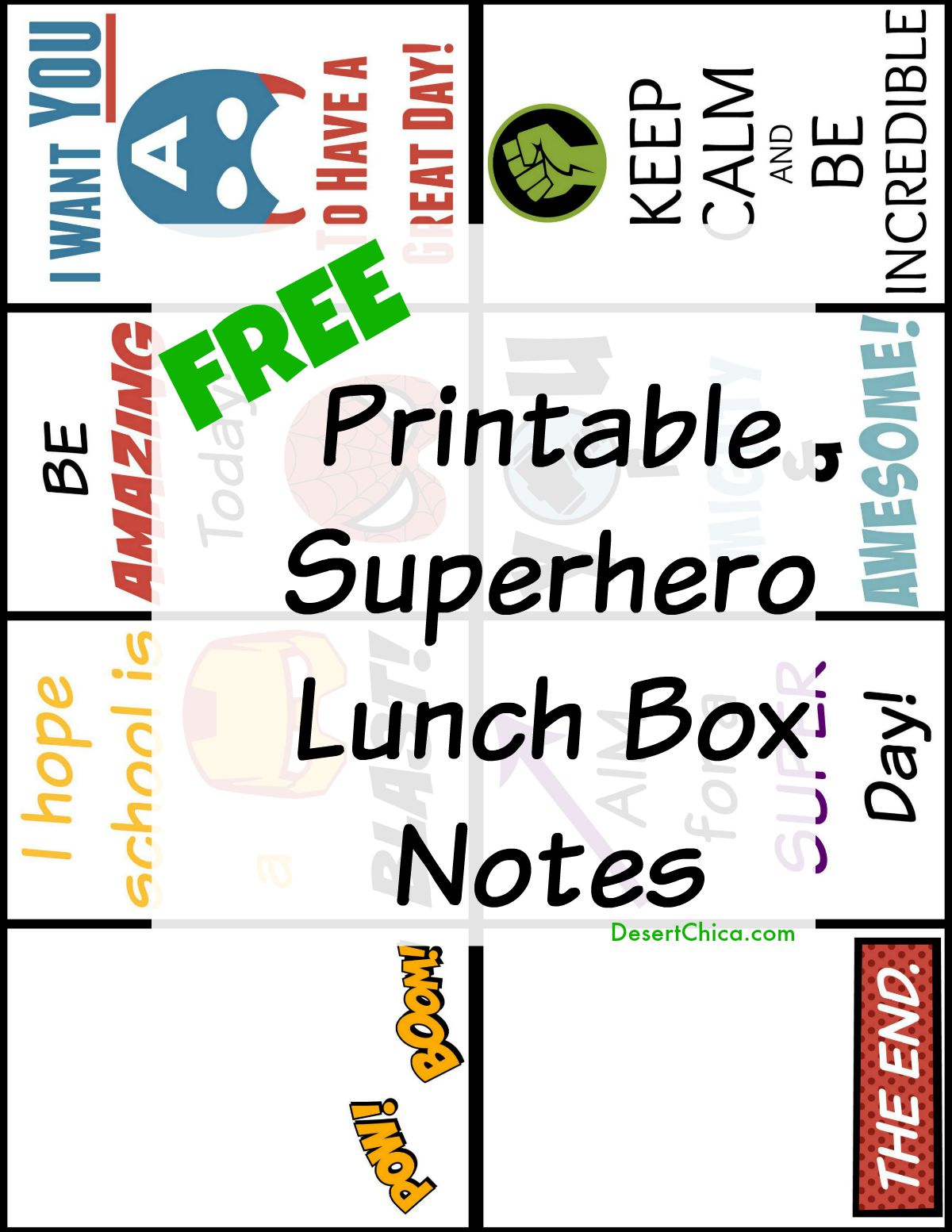 Captain America School Lunch Ideas - Free Printable - Desert Chica