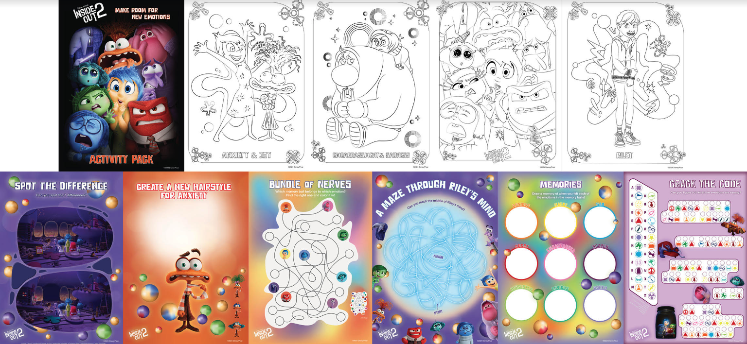 Inside Out 2 Coloring Pages And Activities - Desert Chica